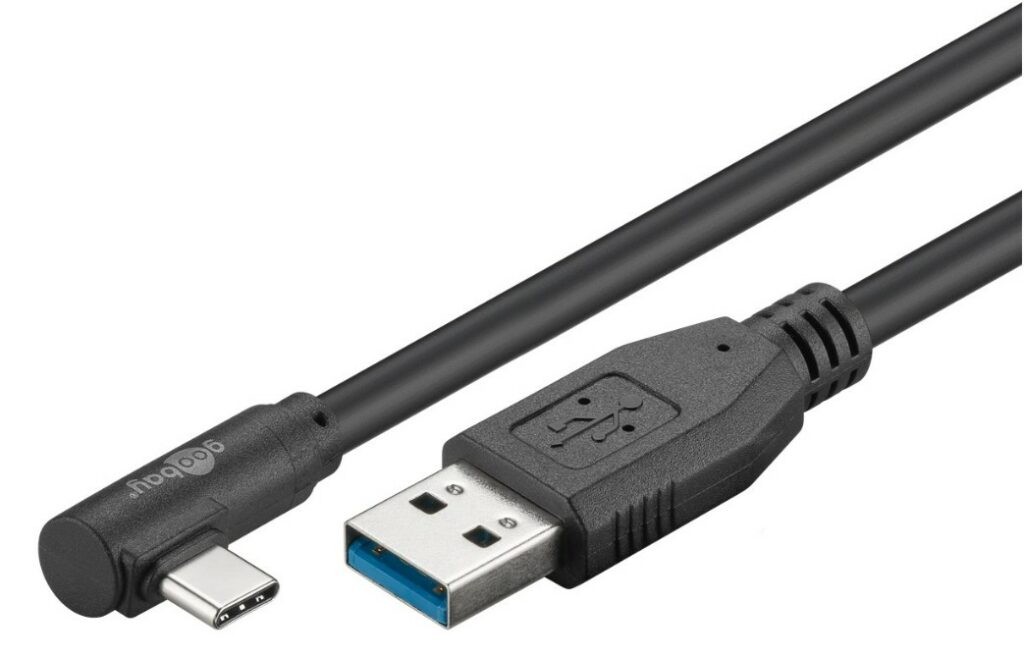 Goobay USB-C™ to USB A 3.0 cable, 90°, Black - Lobcom HK Ltd