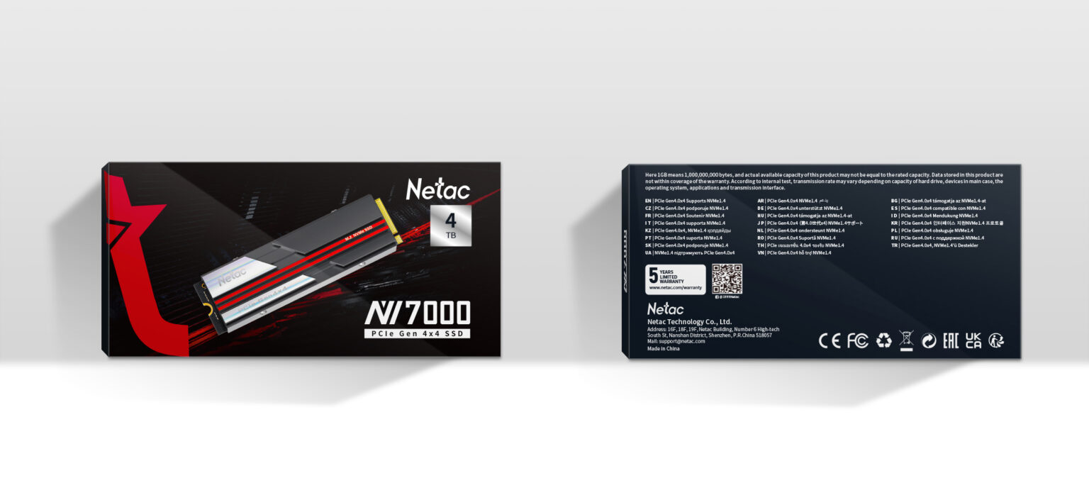 Netac NV7000 M.2 2280 SSD - PCIe Gen4x4 with Heatsink